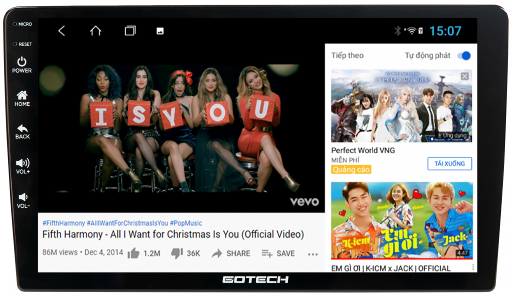 MÀN HÌNH Ô TÔ THÔNG MINH GOTECH GT14 MUSIC - Bảo Minh